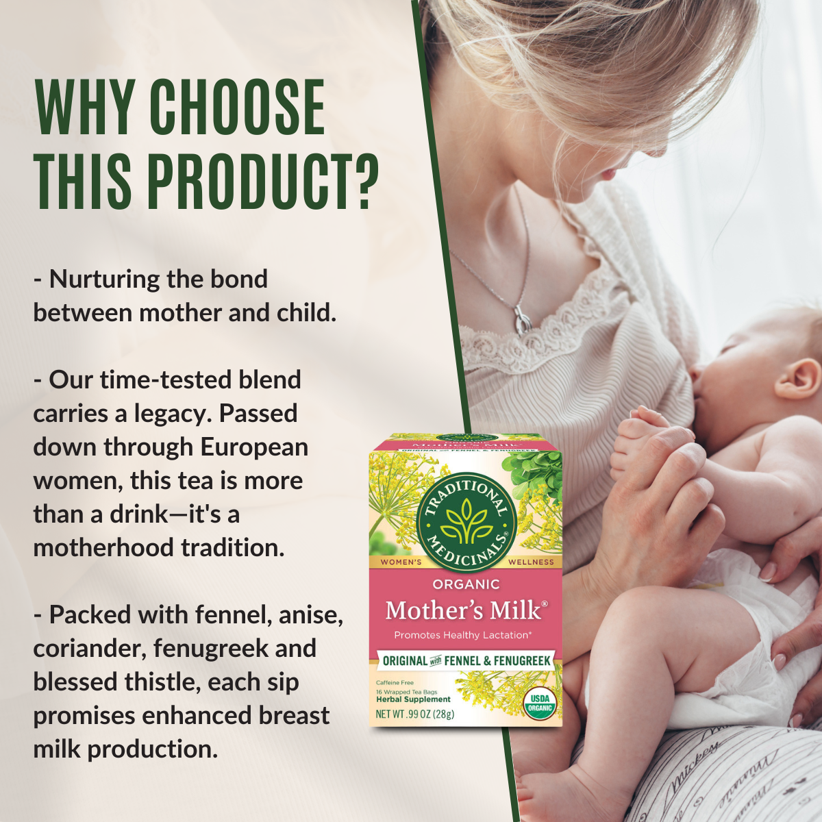 Traditional Medicinals, Organic Mother's Milk, with Fennel & Fenugreek ...