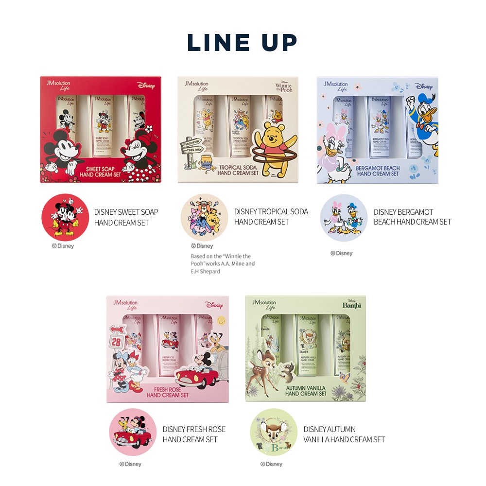[JMSOLUTION] DISNEY HAND CREAM SET 5types (50ml x 3ea) | Shopee Malaysia
