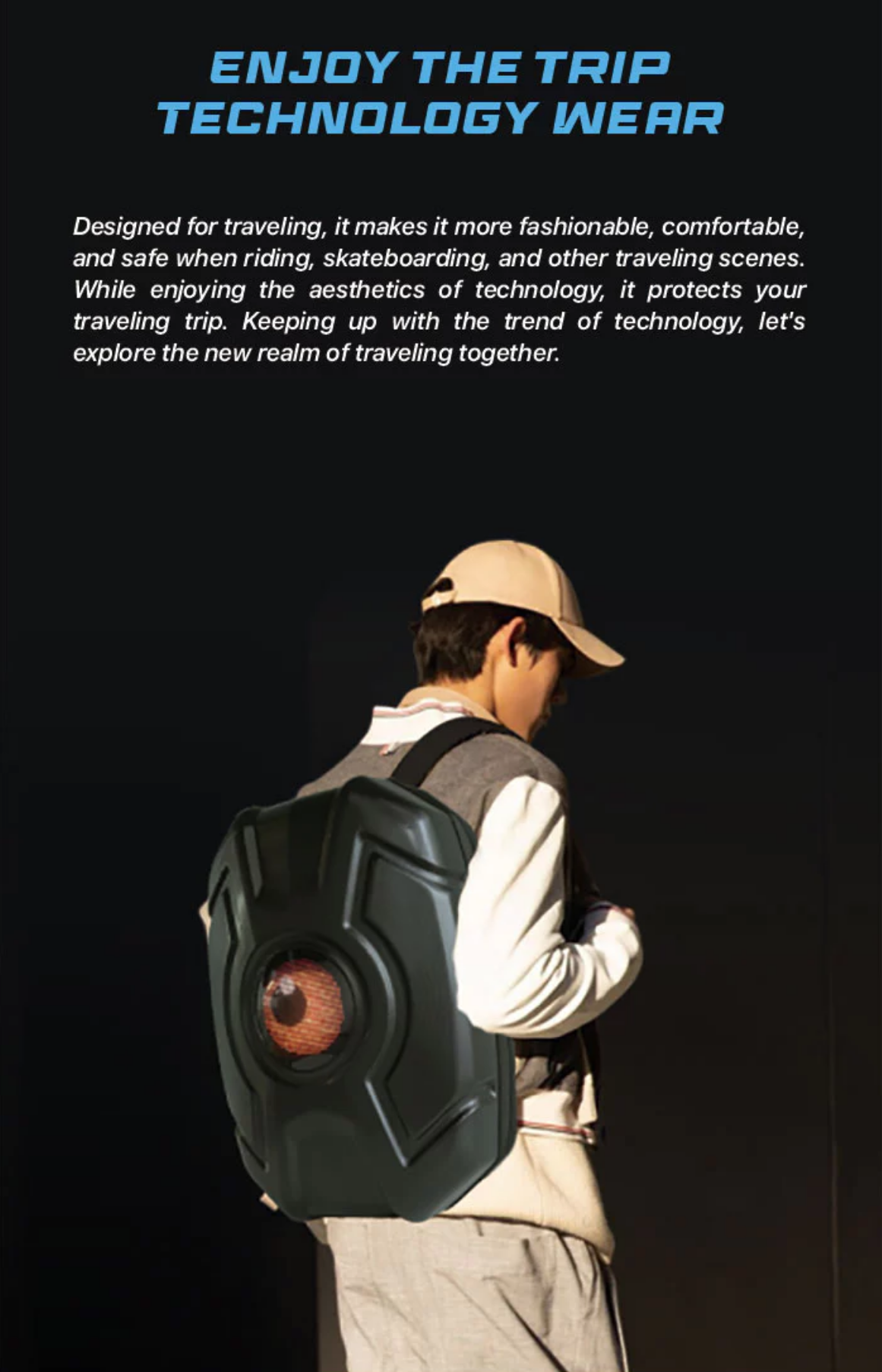 LOY Pixel Arc Led Backpack Bag With Led Eye Waterproof Highlight Led ...