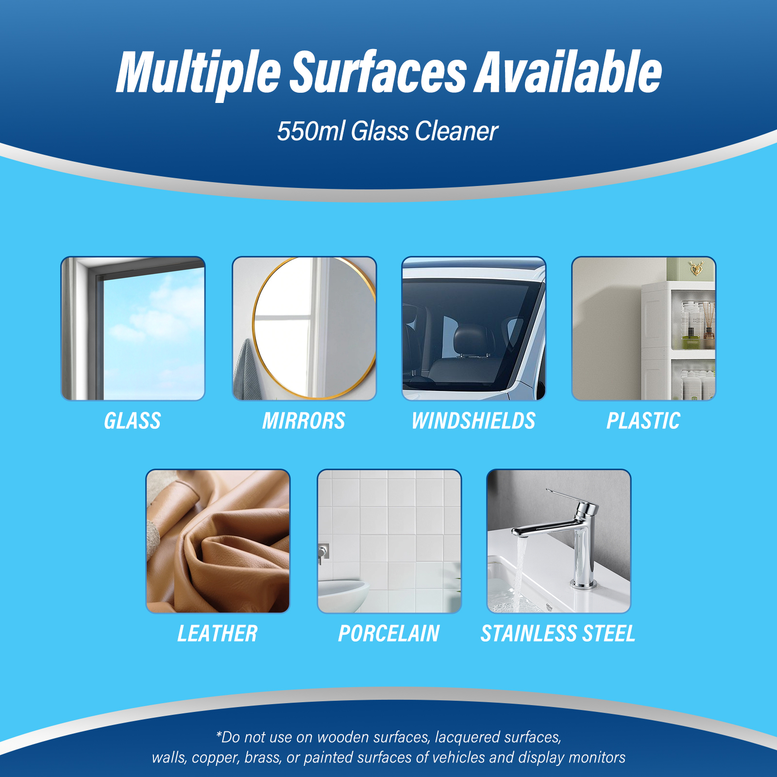 HYPERCLEAN 550ml Glass Cleaner Spray Watermark Remover | Kills 99.9 ...