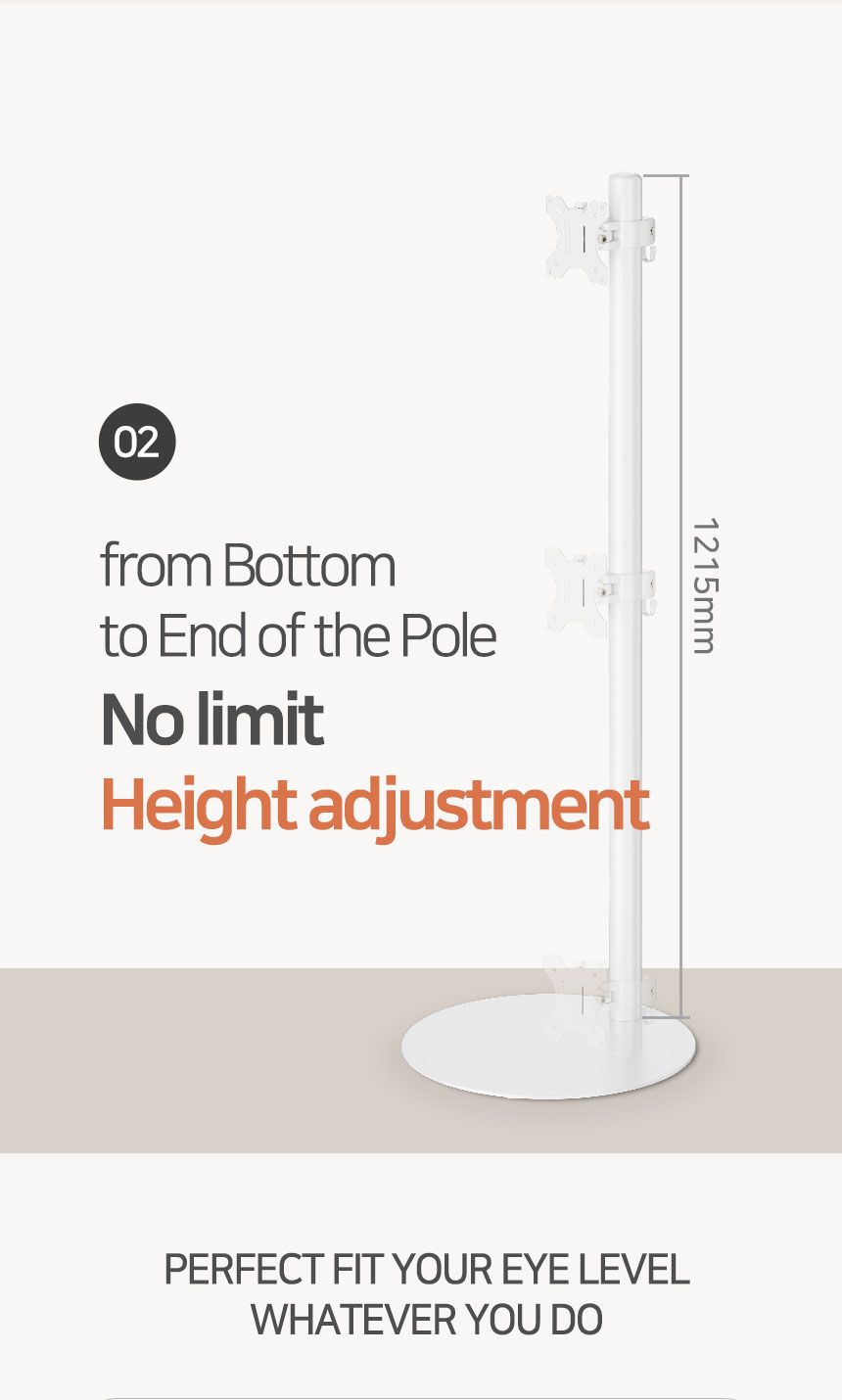 EDGEWALL FR-100 Mobile Stand Moving Monitor mount height adjustable ...