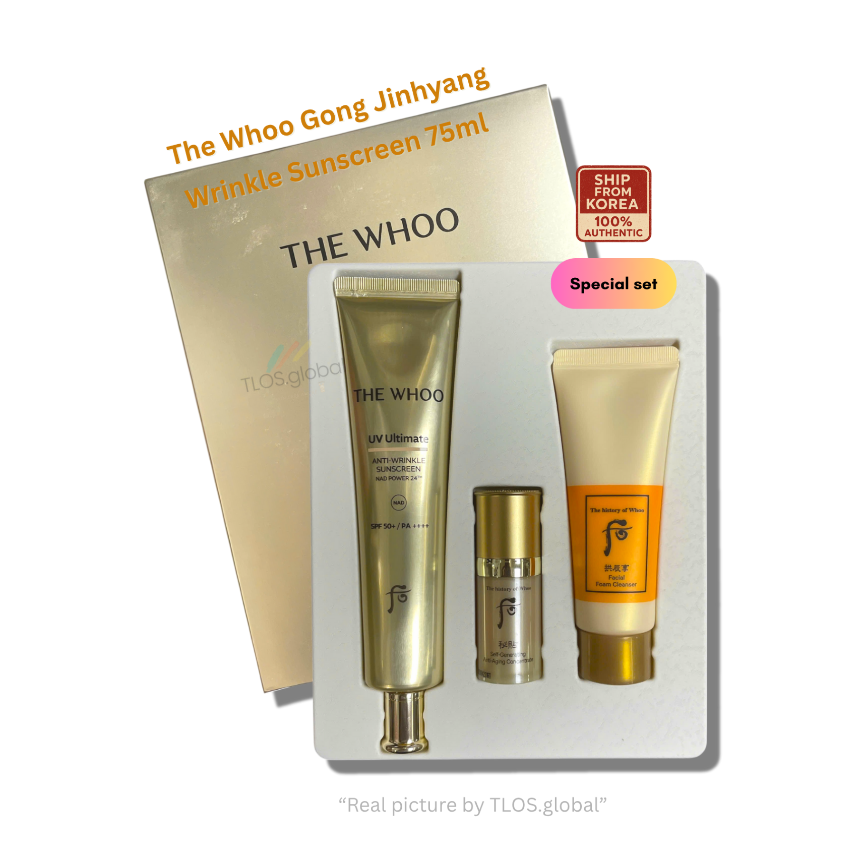 NEW DESIGN Whoo Gongjinhyang Wrinkle Sun Cream 75ml SPF50+ PA ...