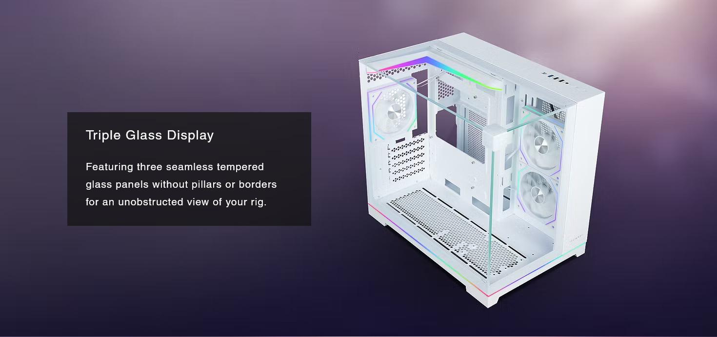 Tecware VX Prism M TG MATX Triple Glass Display Pre-installed 3x12cm ...