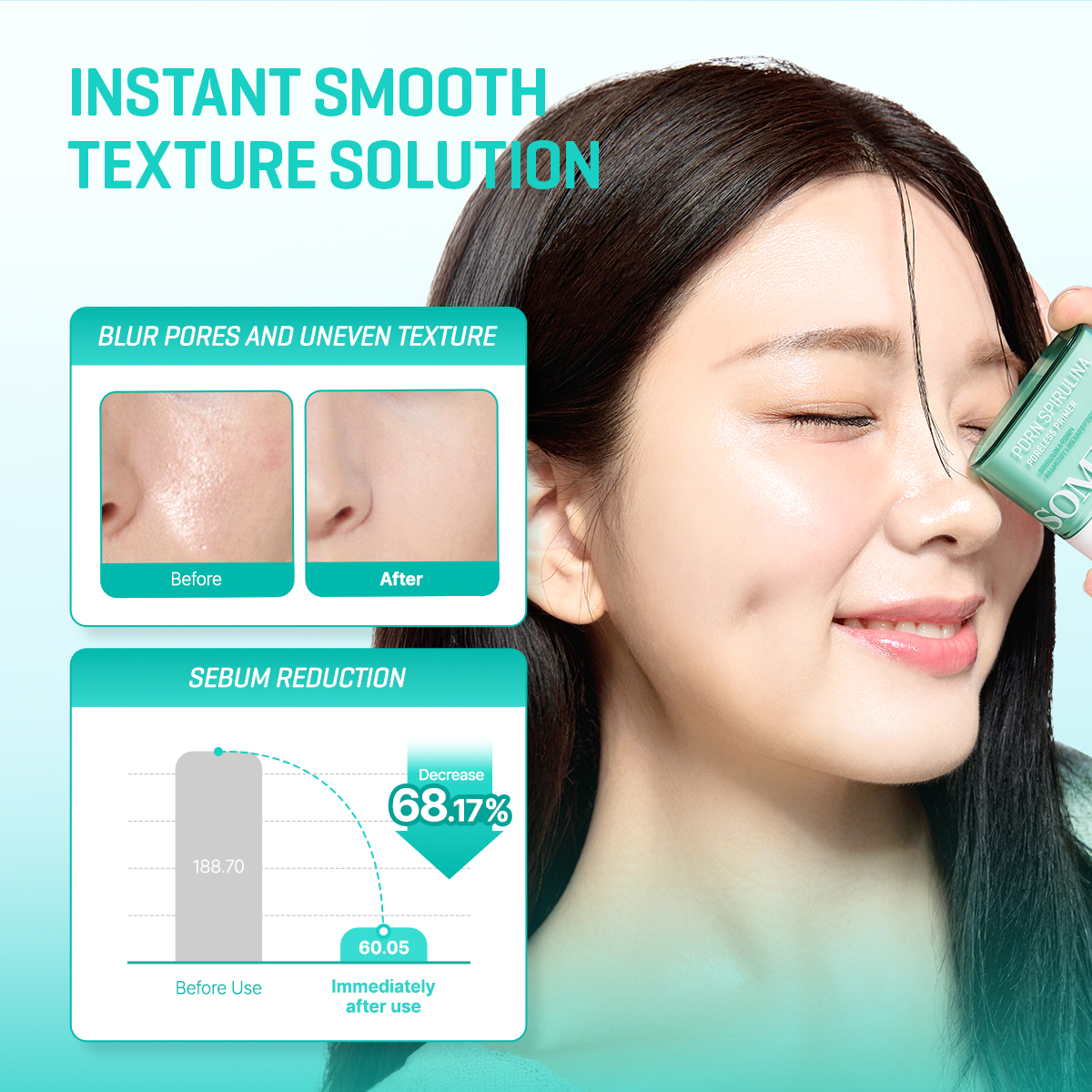 [SOME BY MI] PDRN Spriulina Poreless Primer Oil Control Primer Cover ...
