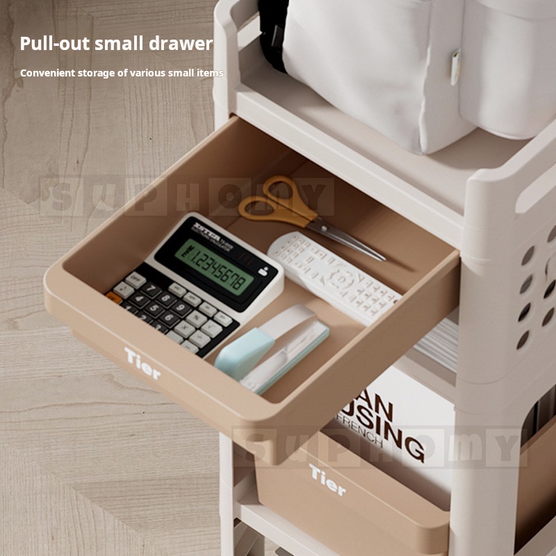 SG local Storage Rack Bookshelf Small Trolley Movable Multi-Layer Snack ...