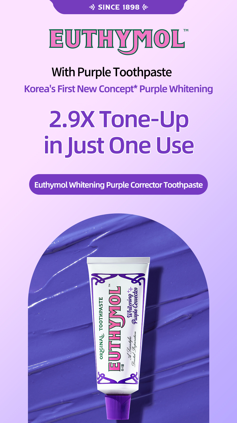 EUTHYMOL Whitening Purple Corrector Toothpaste /Whitening/Original ...