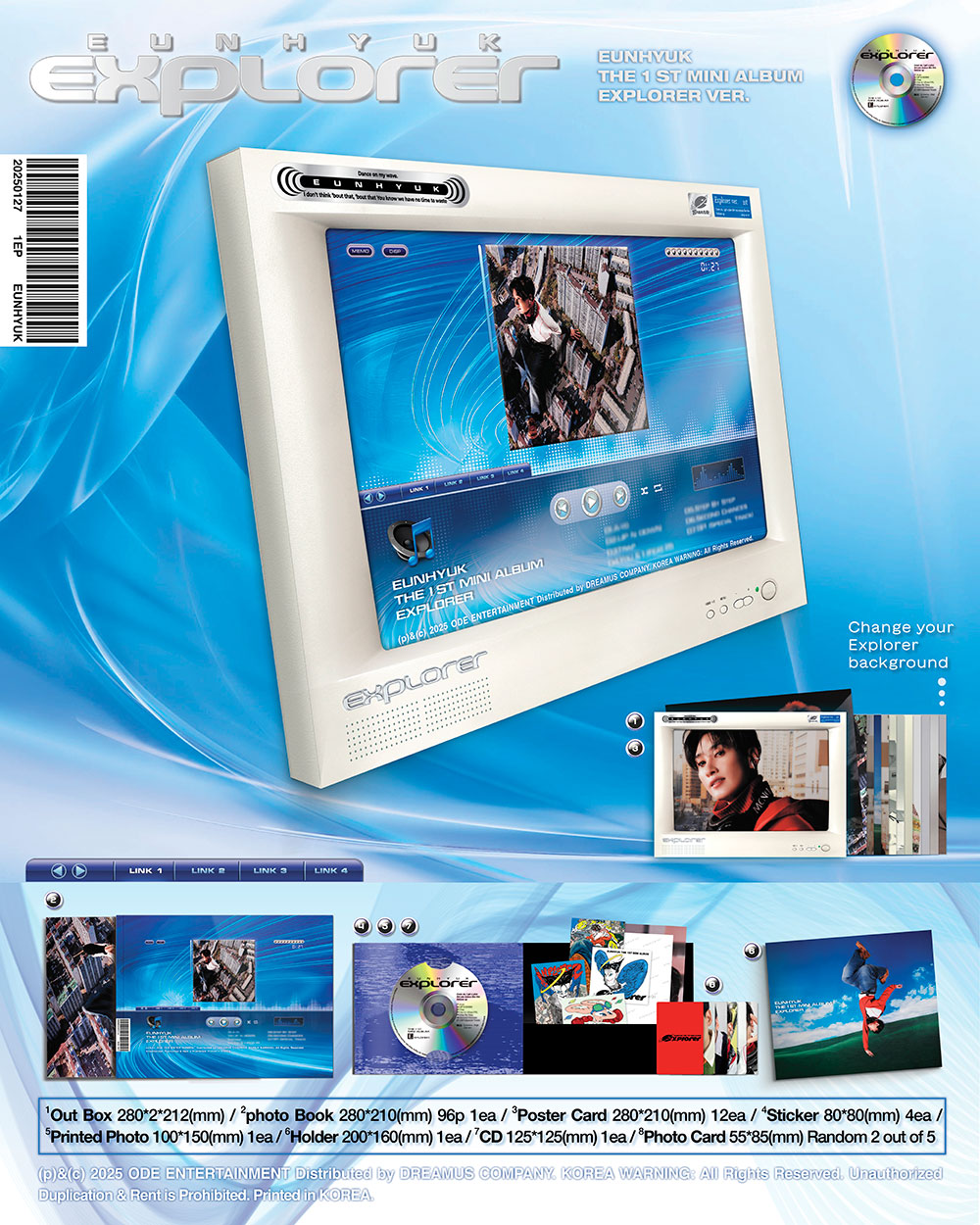 [POB] (EXPLORER ver.) EUNHYUK (SJ) [EXPLORER] 1st MINI ALBUM (31st Jan.2025) | Shopee Malaysia