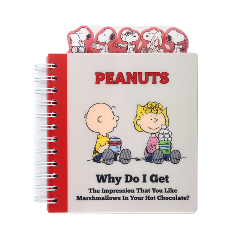 Peanuts Snoopy Index Lined Spiral Notebook Hard Cover Spring Notepad ...