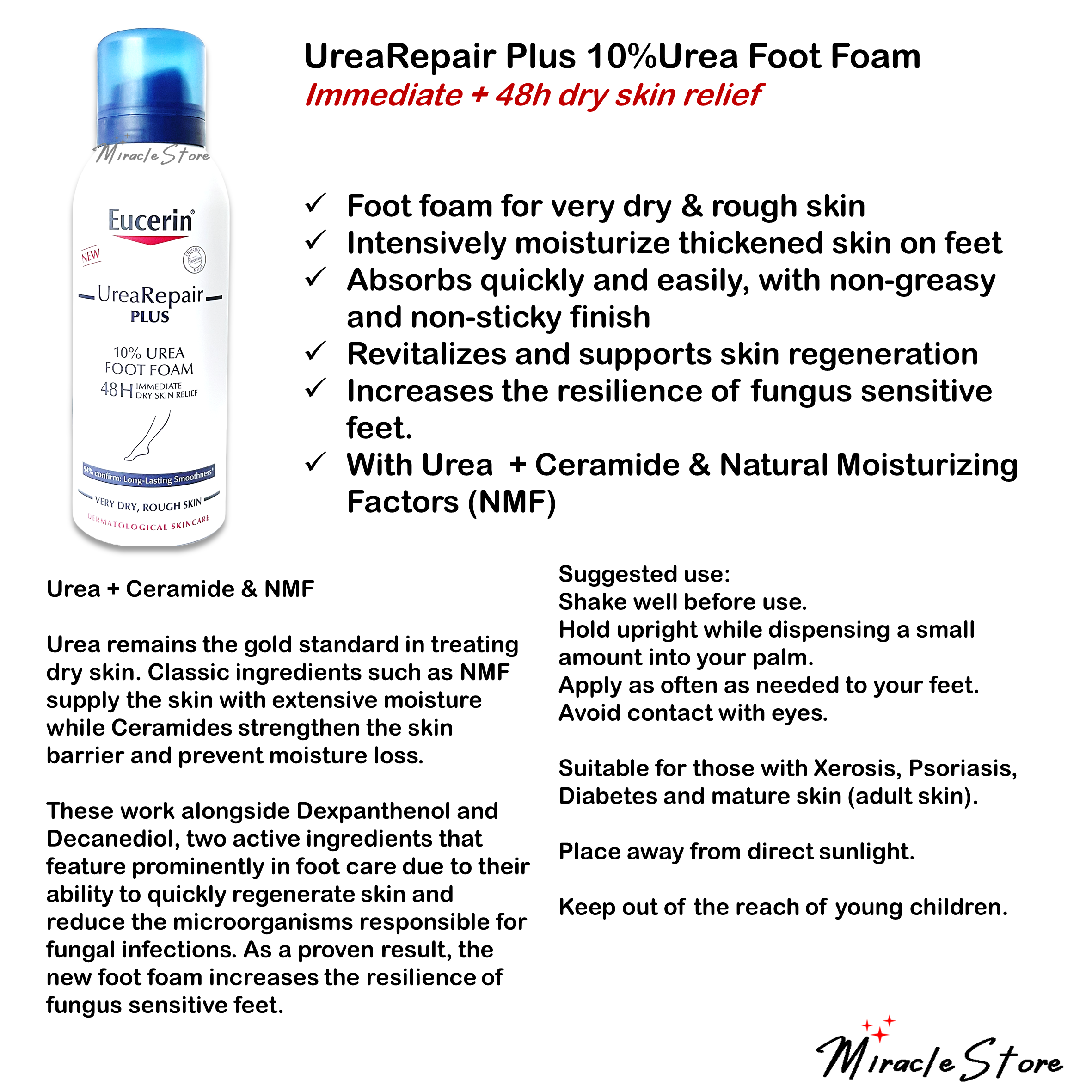 Eucerin Urea Repair Plus 10% Urea Foot Foam 150ml | Shopee Malaysia
