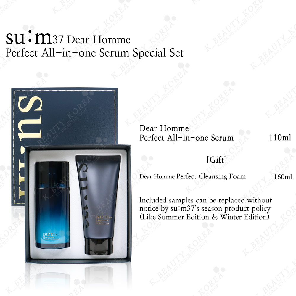 [SU:M37] SUM37 Dear Homme Perfect All-in-one Serum Special Set [Option] / Men's Skin Care Facial ...