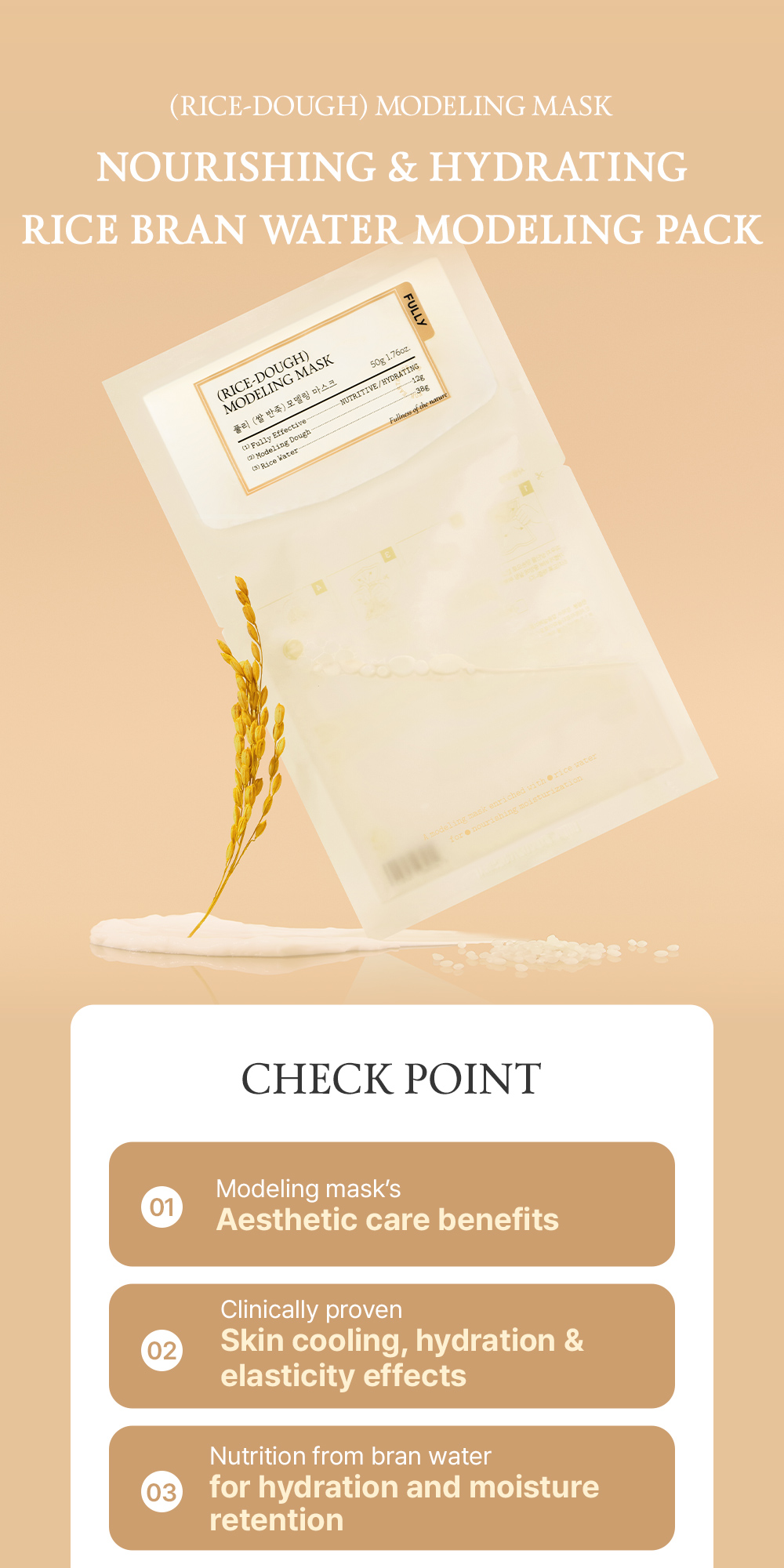 [FULLY Official] Rice-Dough Modeling Mask 50g x 4ea | Cooling Facial ...