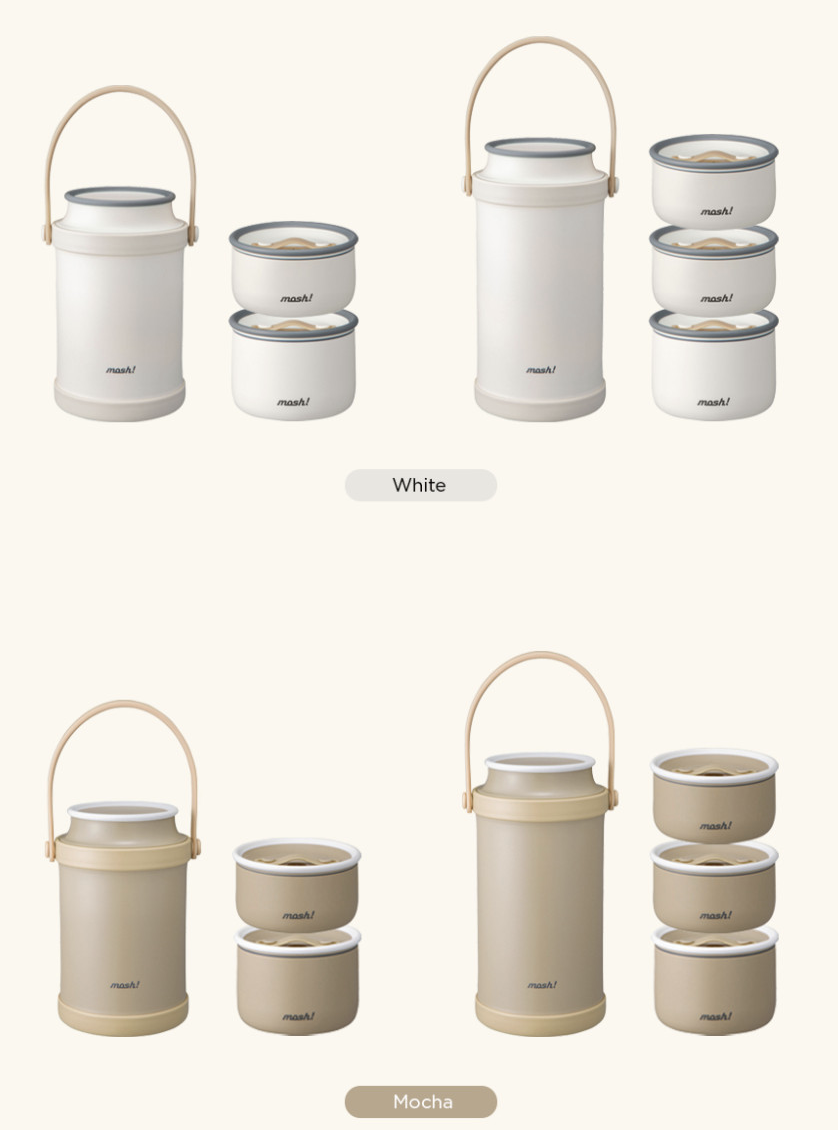 mosh! - double wall insulated 3 in 1 / 2 in 1 thermos food jar set ...