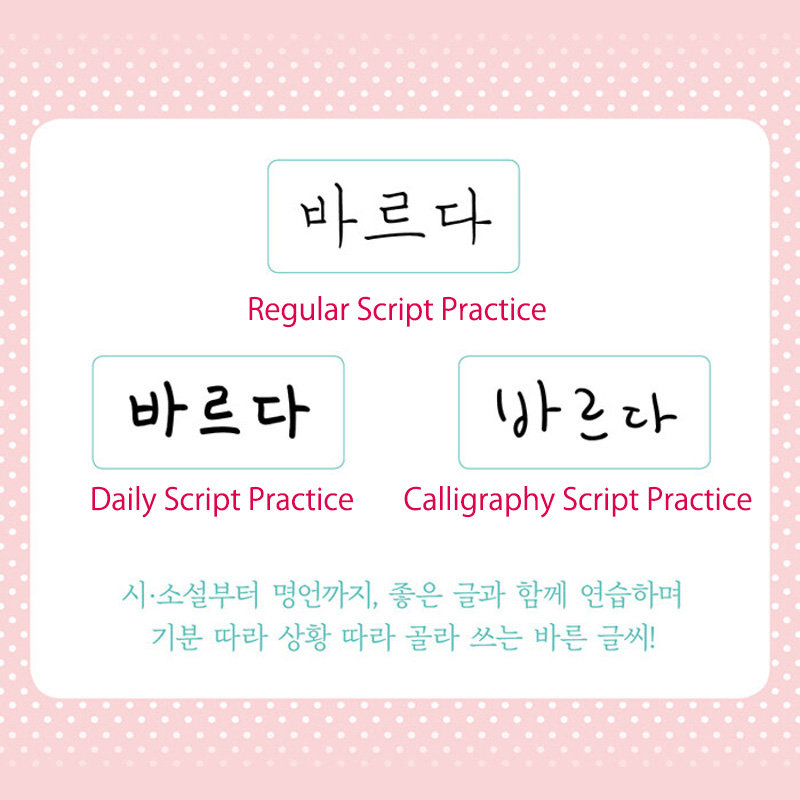 [Learning Korean] Beautiful Korean Hangul Handwriting practice textbook ...