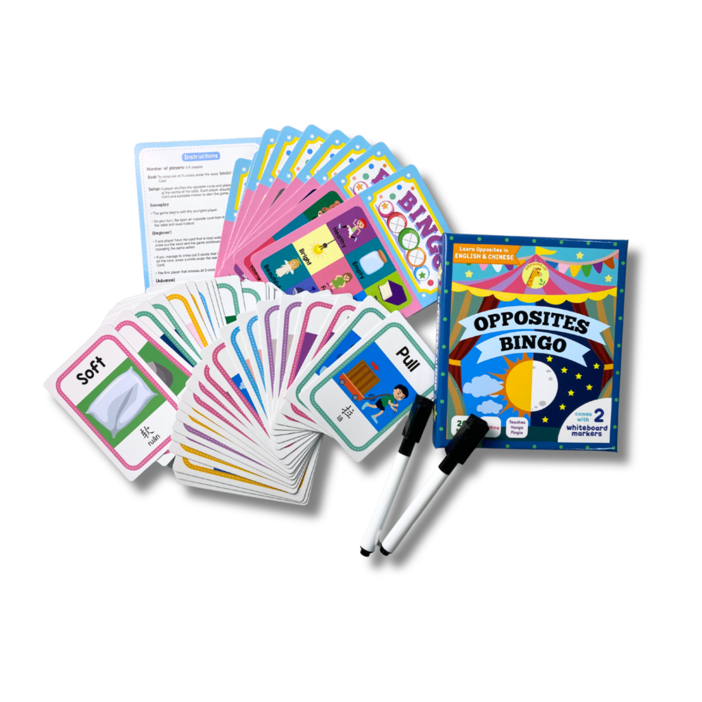 [Growing Up] Opposite Bilingual Bingo | Learn English & Mandarin ...