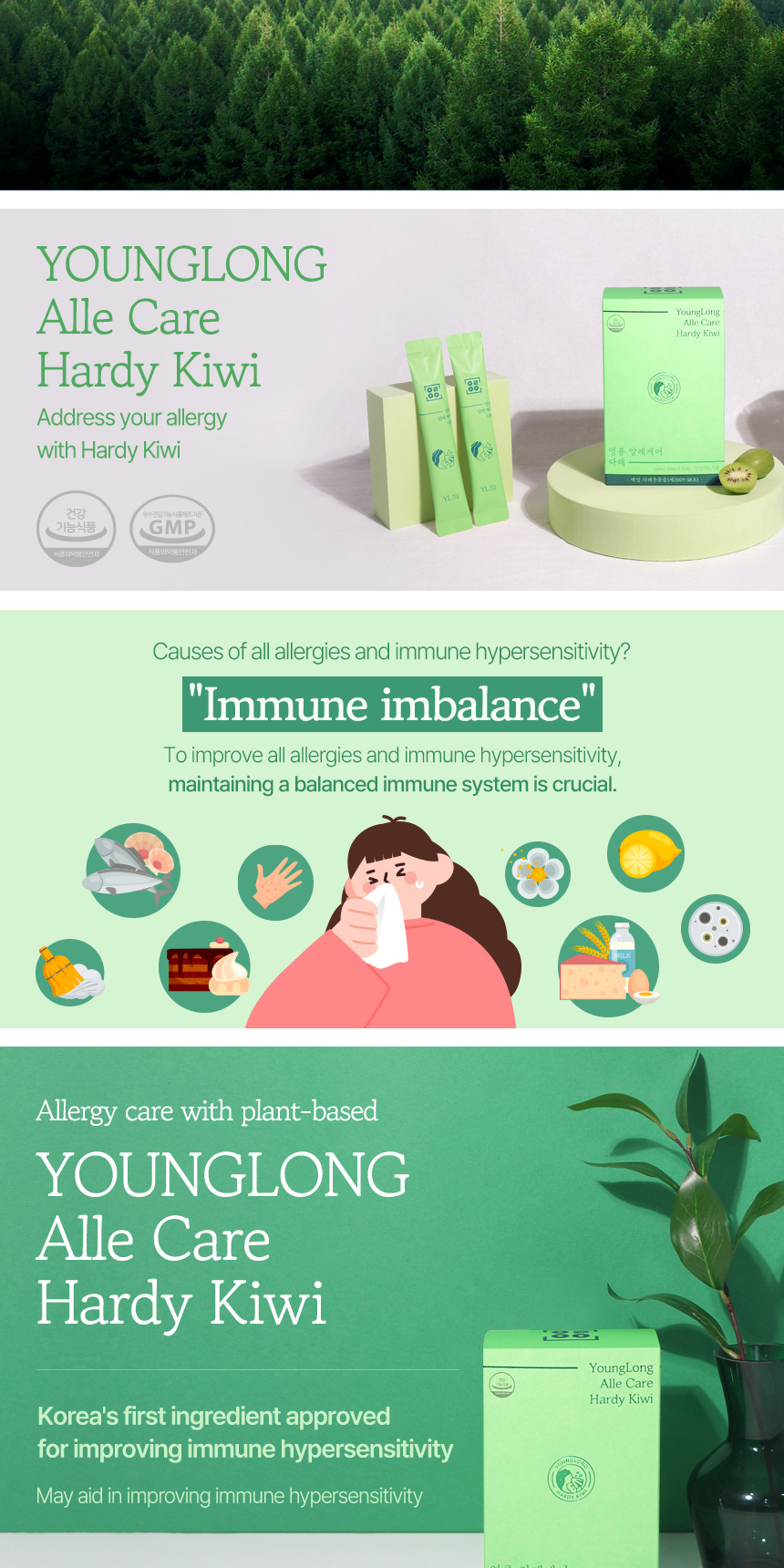 [BUY3 FREE1] YOUNGLONG Alle Care Hardy Kiwi / Plant-based Allergy Care ...