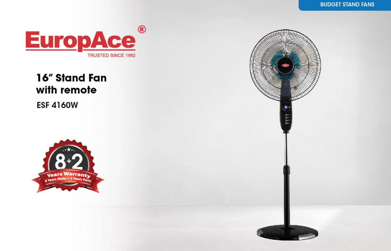 EUROPACE ESF4160W DOUBLE BLADE STAND FAN WITH REMOTE CONTROL | Shopee ...