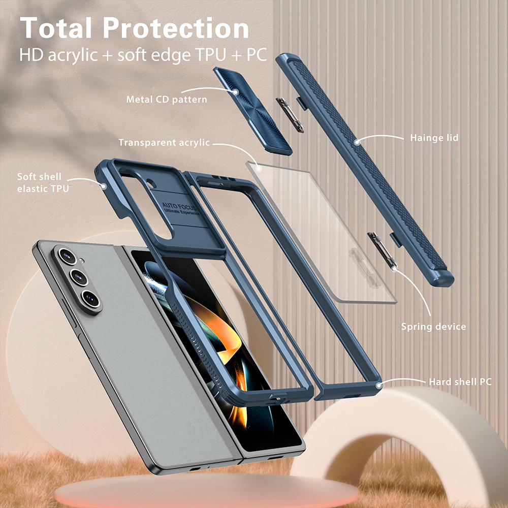 For Samsung Galaxy Z FOLD 5 ZFOLD5 HD Transparency Case with Hinge ...