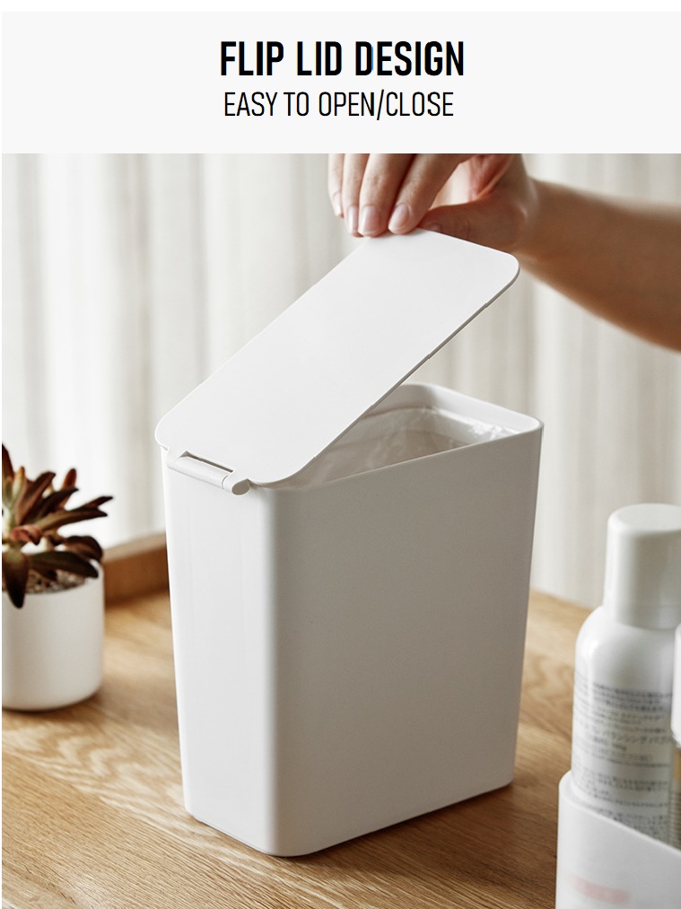 Mini Desktop Trash Bin with Flip Lid Trash Can Dustbin | Shopee Malaysia