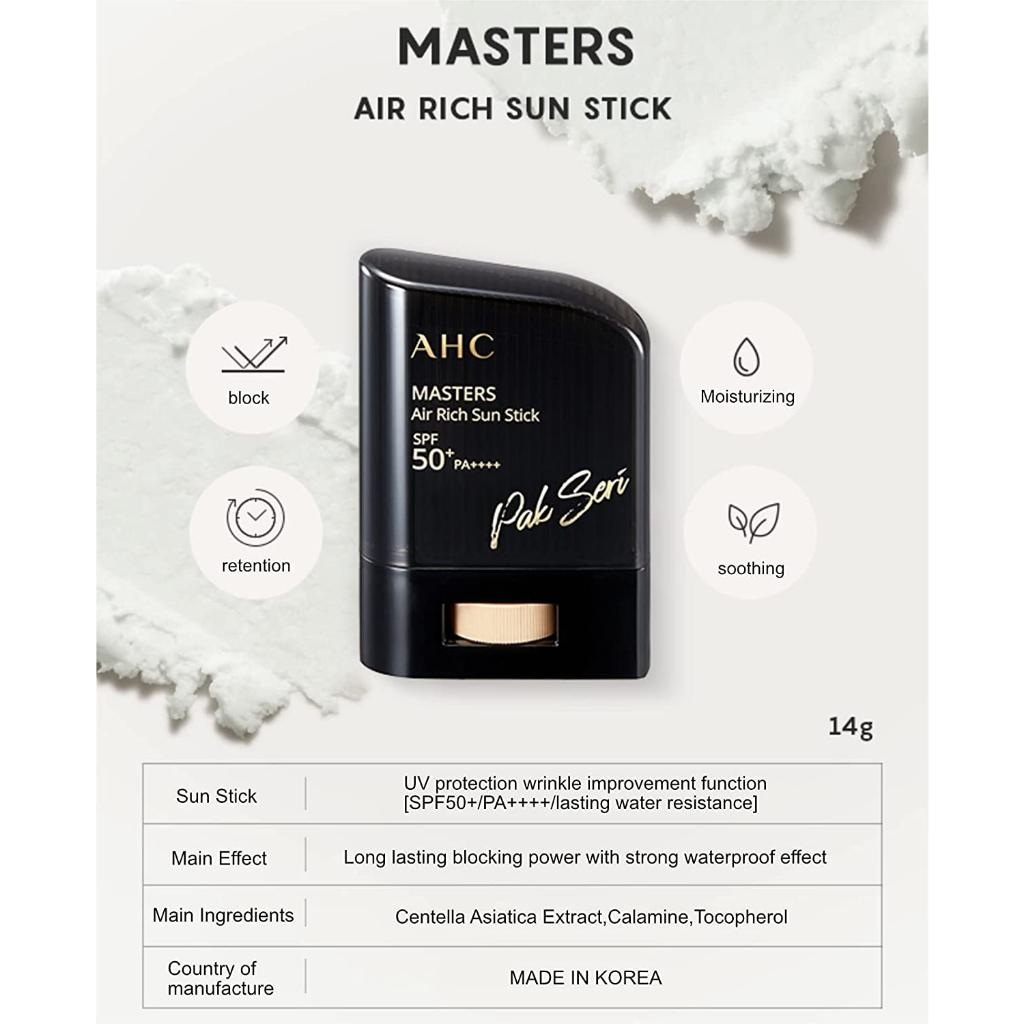 AHC Masters Air Rich Sun Stick SPF 50+ PA++++ | Shopee Malaysia