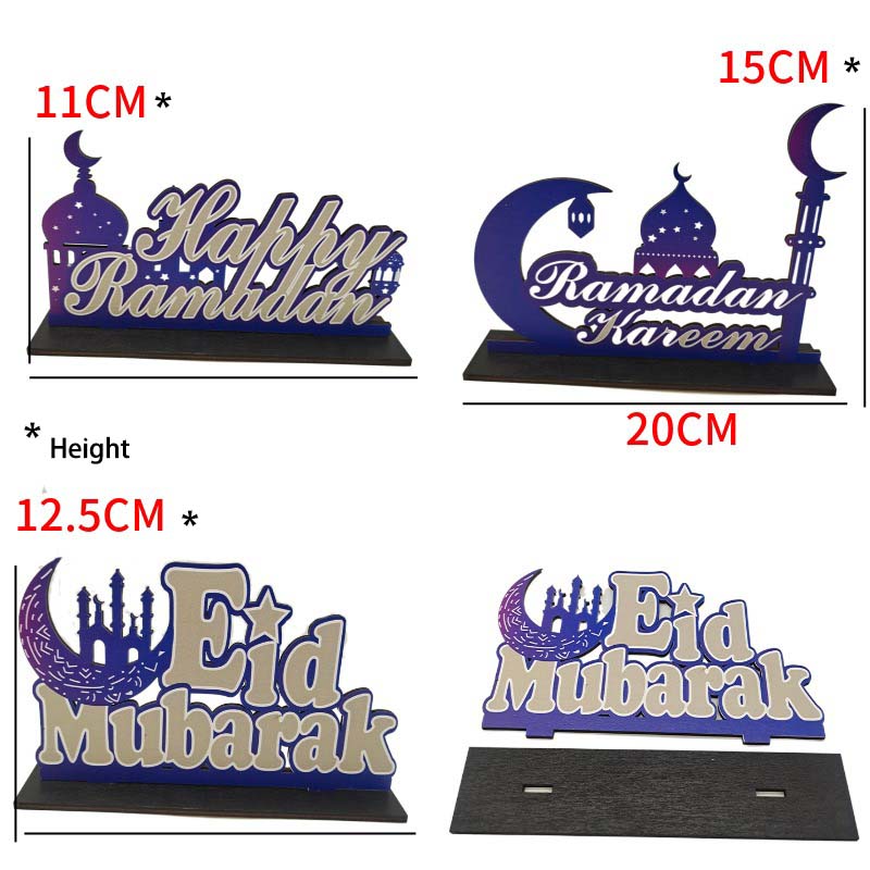HARI RAYA Table Sign Wooden Ramadan Kareen Eid Mubarak Table ...