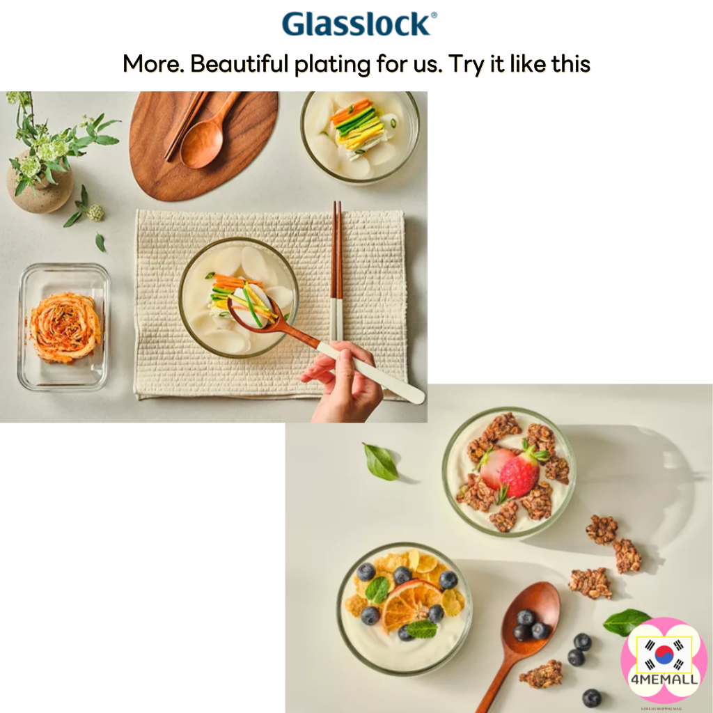Glasslock Hansangcharim Plating Set for 2 Korean Table Setting Glass ...