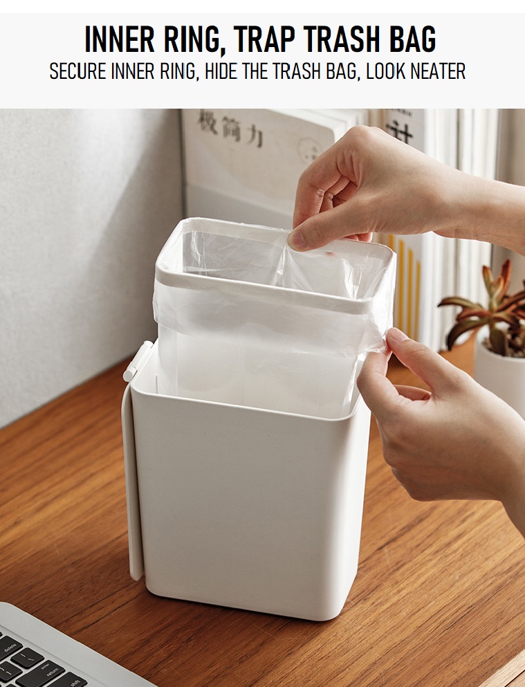 Mini Desktop Trash Bin with Flip Lid Trash Can Dustbin | Shopee Malaysia