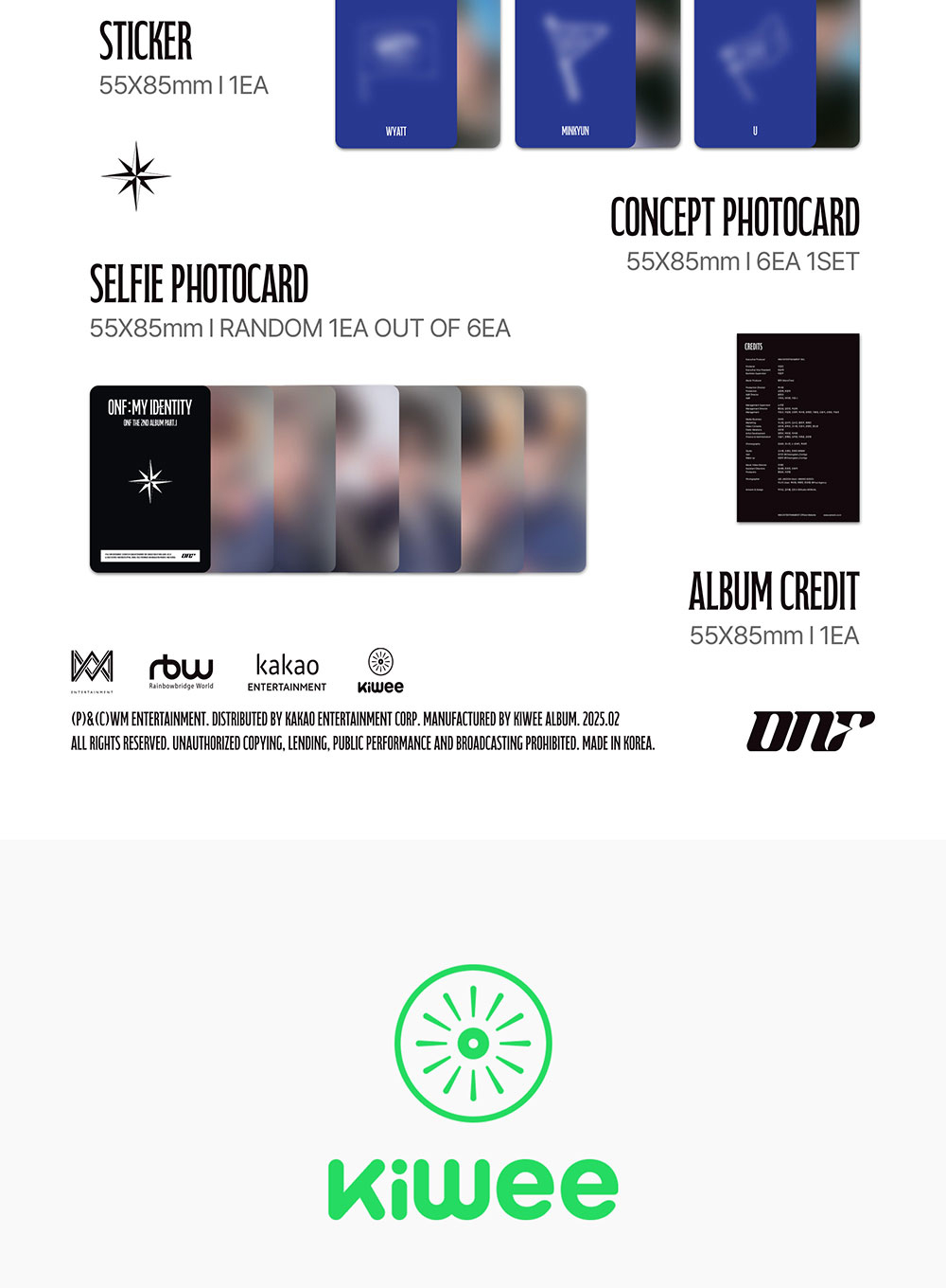 ONF THE 2ND ALBUM PART.1 [ONF : MY IDENTITY] kiwee Album Ver. (19th Feb ...