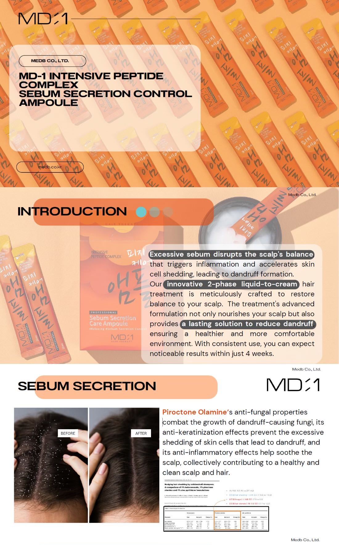 MD-1 (NEW)Intensive Peptide Complex Professional Scalp & Hair Ampoule ...
