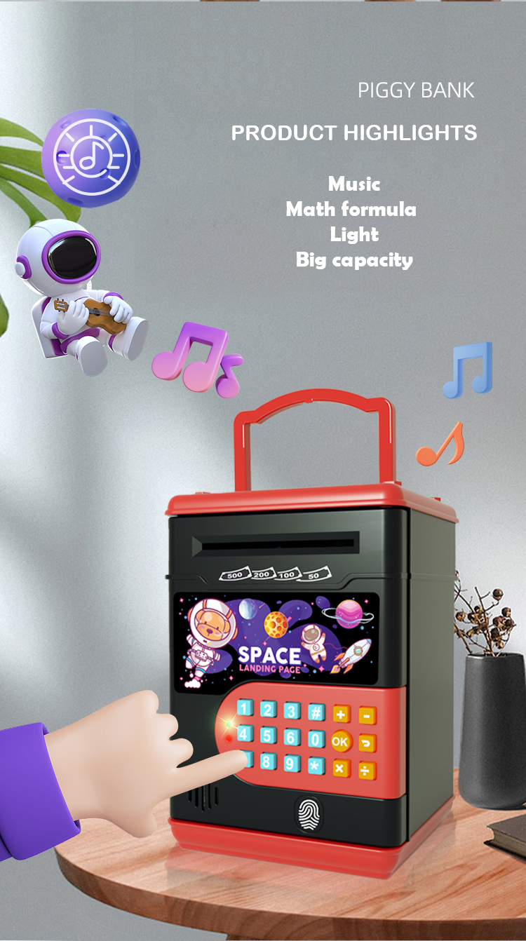 ATM Piggy Bank Coin Slot with Password, Kids Safe Money Jar for Adult ...