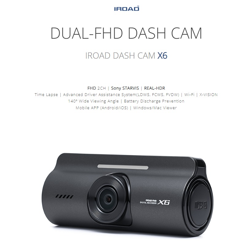 IROAD X6 FHD 2CH Front & Back Dashcam Car Camera | Shopee Malaysia