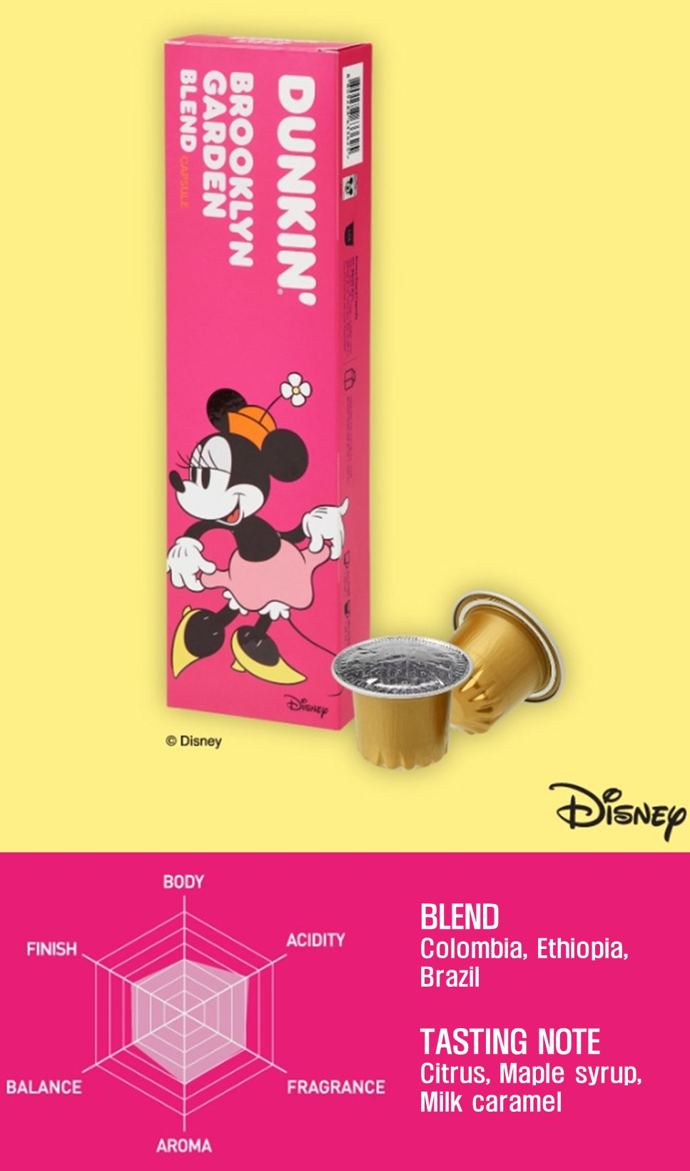 DUNKIN /Dunkin Disney Nespresso Compatible Capsule Coffee 5g x 20 ...