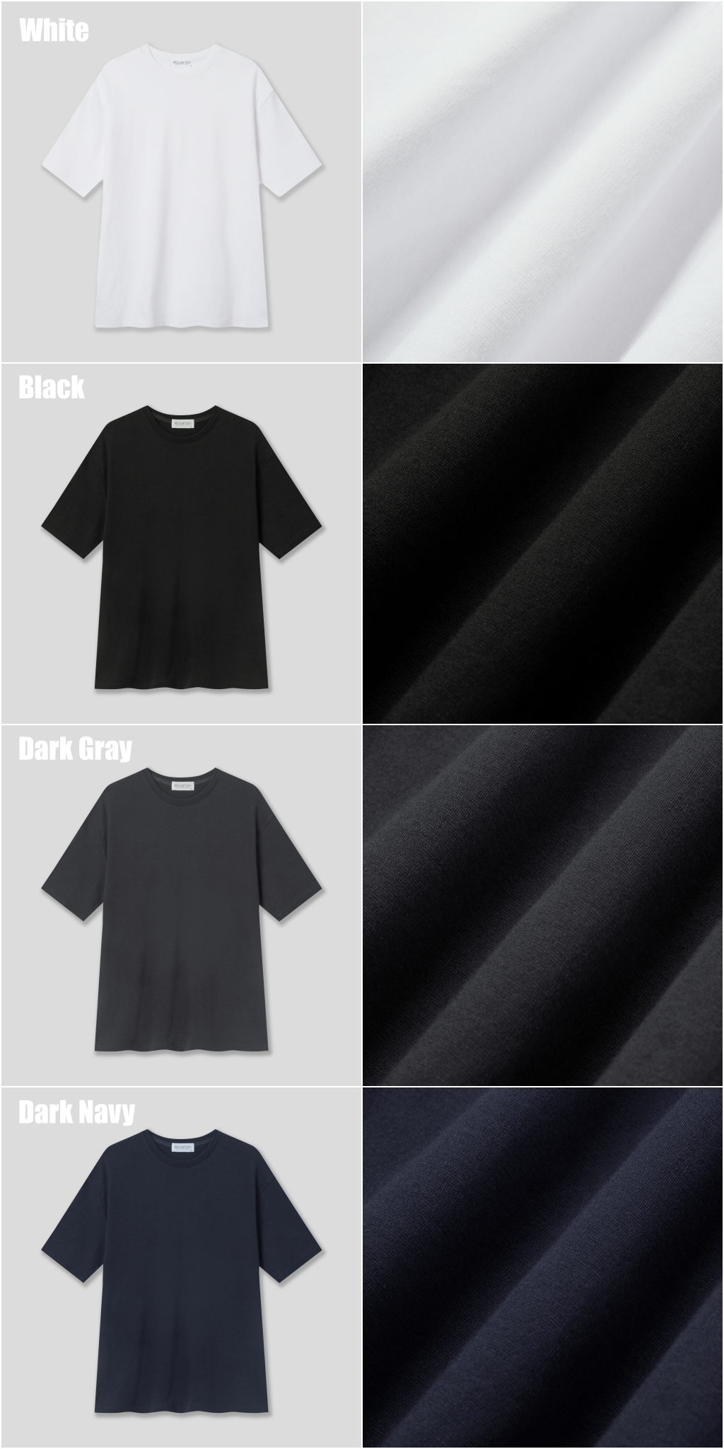 EDUARDO Men's Basic Short-Sleeve T-Shirt Semi Over Relaxed Fit Crew ...