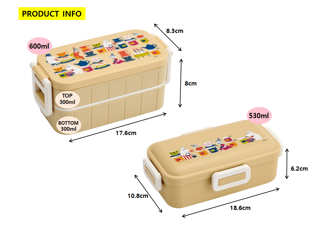 [SKATER] Moomin Mamazu Lunch Box 530ml PFLB6AG, 600ml YZW3AG bento ...