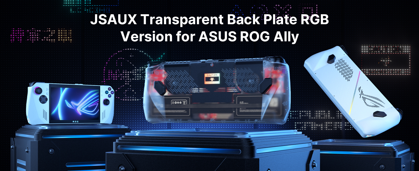 JSAUX ROG Ally Case RGB Transparent Casing Back Plate DIY Clear ...