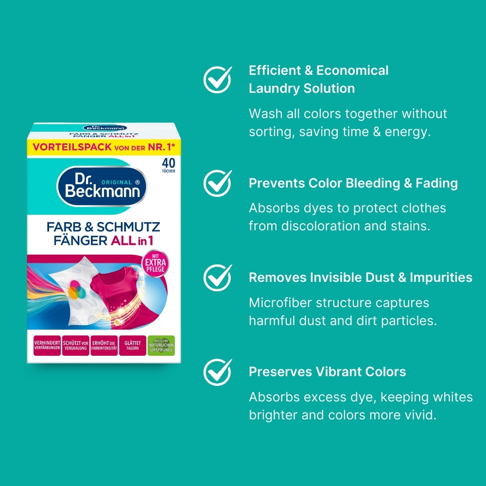 Dr Beckmann Colour & Dirt Collector - 40 Sheets, Laundry Color Catcher ...