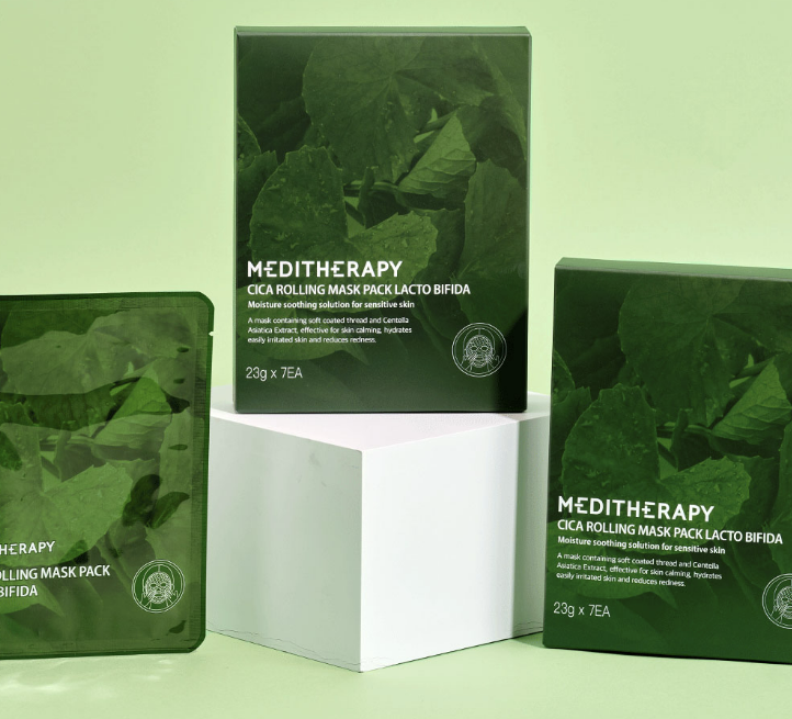 MEDITHERAPY, Cica Rolling Mask Sheet Lacto Bifida, 1 box, 23g x 7ea, Cica Rolling Shot MTS ...