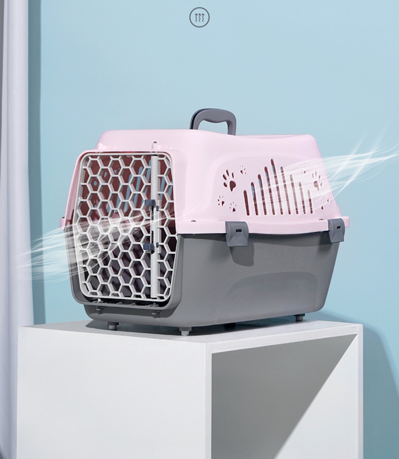 Pet Carrier Air Box Portable Cage For Cat Dog Flight Case Outdoor Carry ...