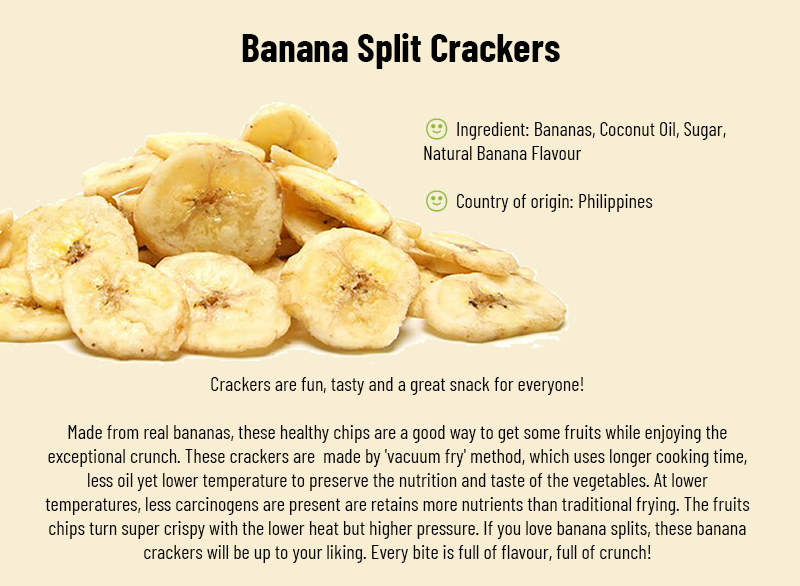SnackFirst Banana Split Crackers 150g/600g Healthy Snacks Kids Lunch ...