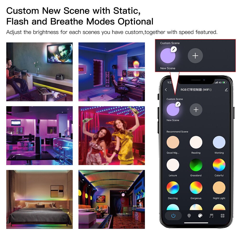 Tuya Smart WiFi LED Light Strip RGB Controller Music Sync Colour ...