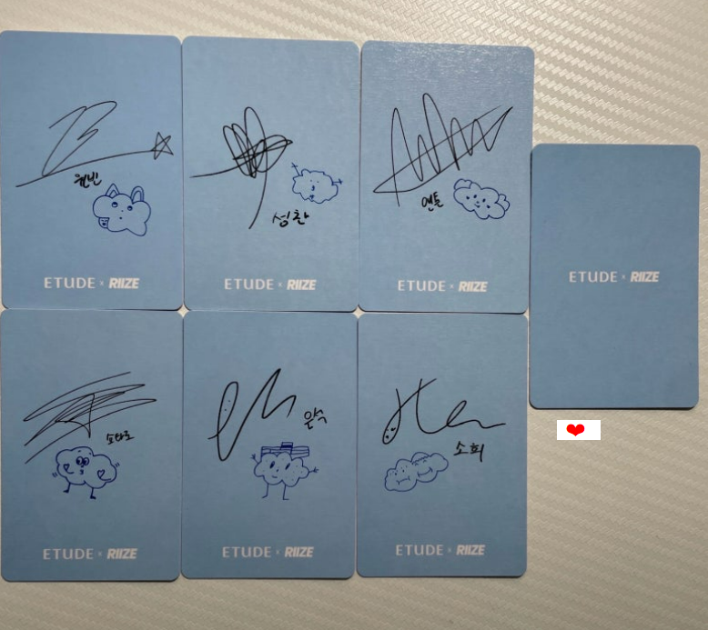 ETUDE X RIIZE Limited Special Photo Cards 7P (+Autograph) | Shopee Malaysia