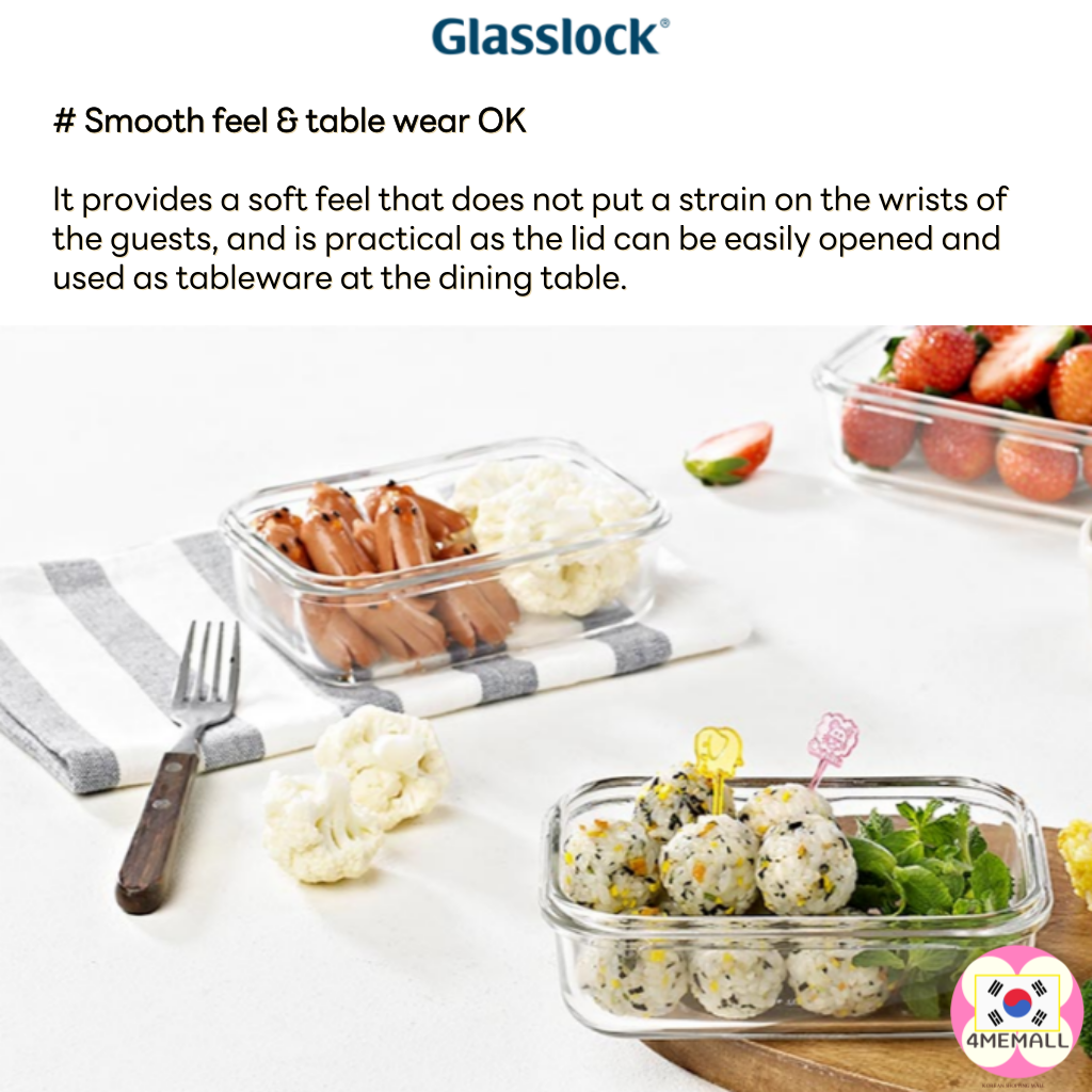 Glasslock Easy Cap Green Glass Food Container Food Storage Refrigerator ...