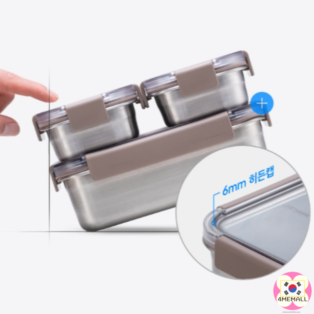 LocknLock Stainless Steel Modular Stainless Steel Airtight Container ...