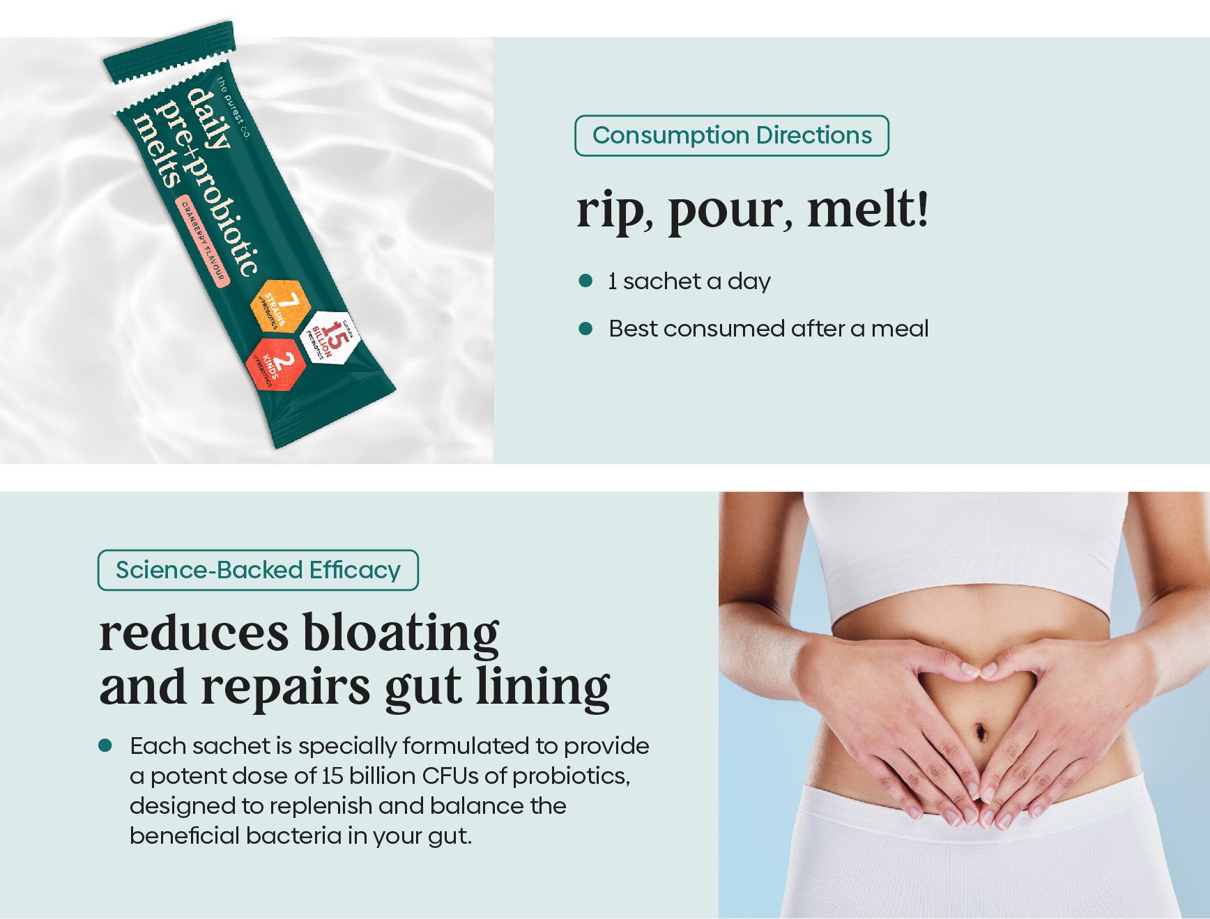 Purest Co Daily Pre+Probiotic Melts - For Gut Health & Digestion ...