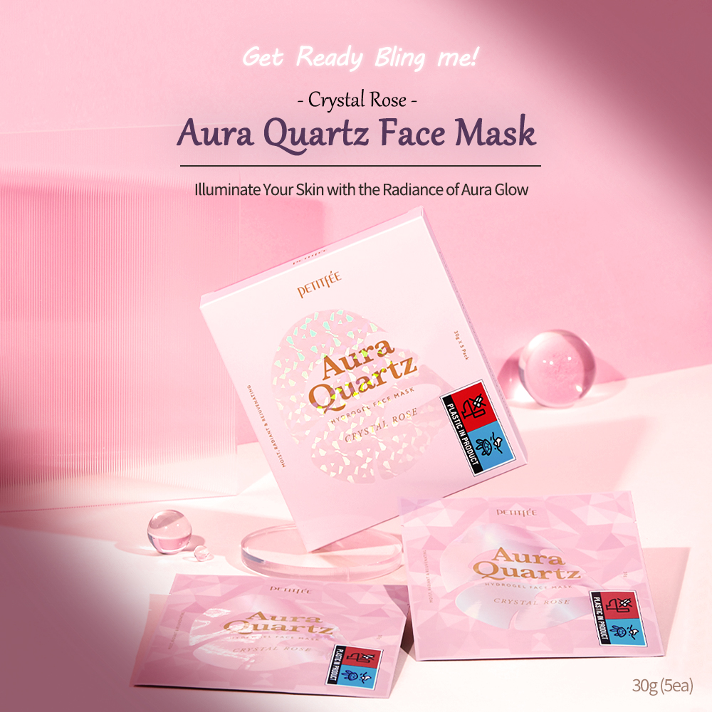 [Petitfee] Aura Quartz Hydrogel Face Mask (Crystal Rose) 30g x 5 sheets ...