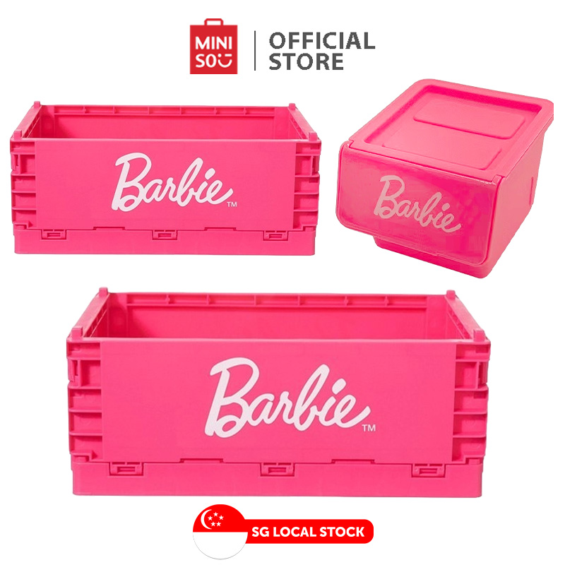 MINISO Barbie Collection Collapsible Storage Bin (S/M)/Storage Box with ...
