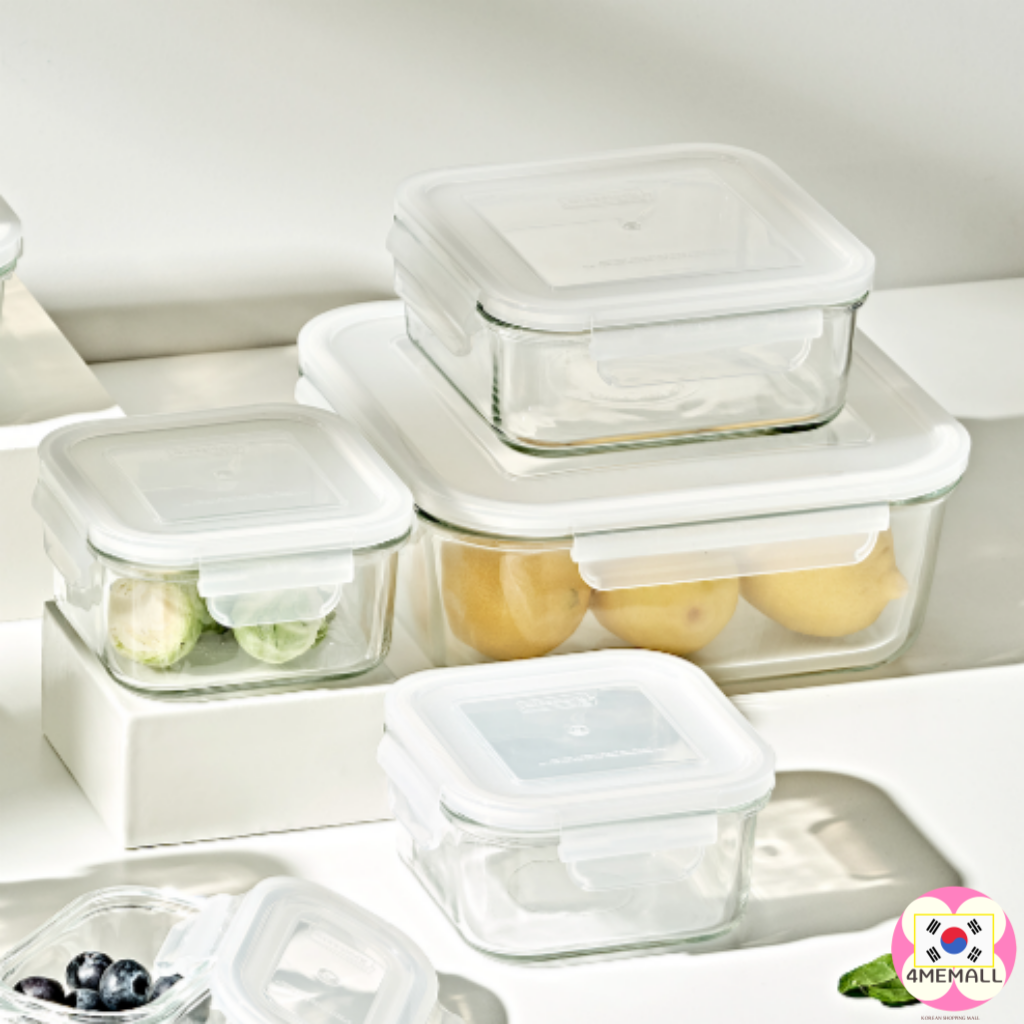 Glasslock Classic White Edition Glass Airtight Container Food Storage ...