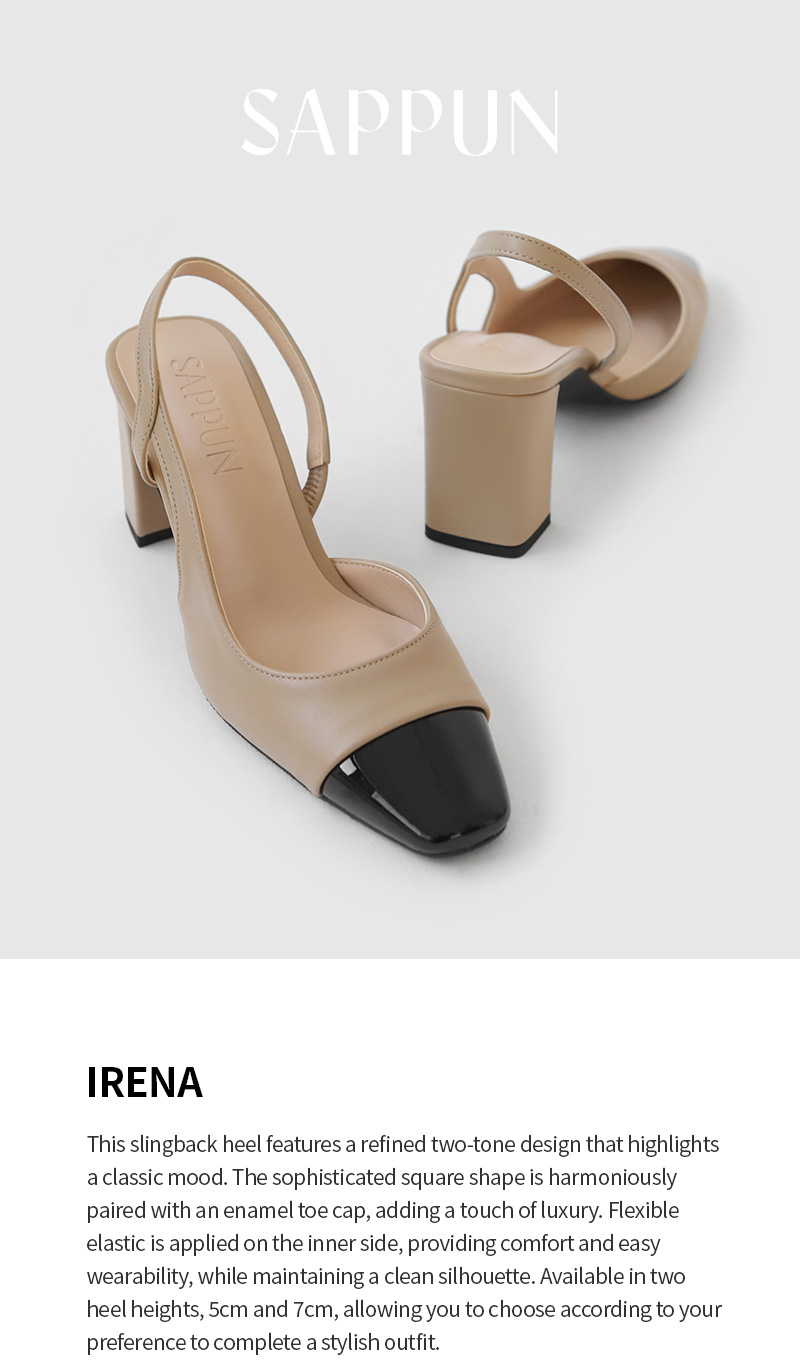 [SAPPUN] Irena Two Tone Square Slingback Heels (5/7cm) | Shopee Malaysia
