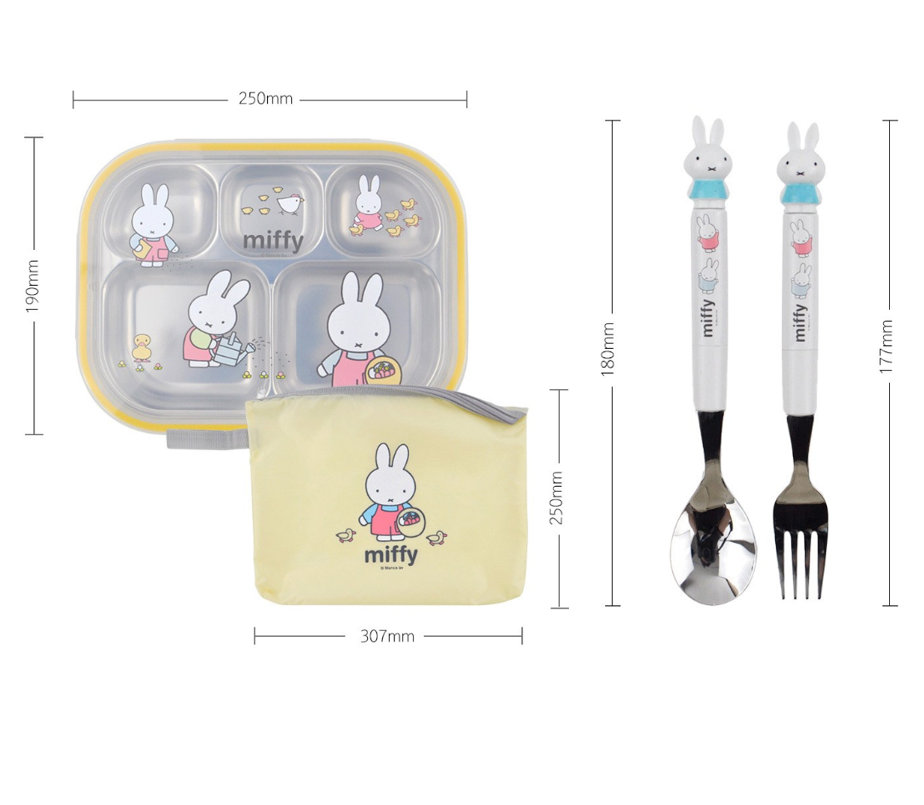 [MIFFY] Children's Miffy Tableware SET (spoon+fork+correcting chopstick ...