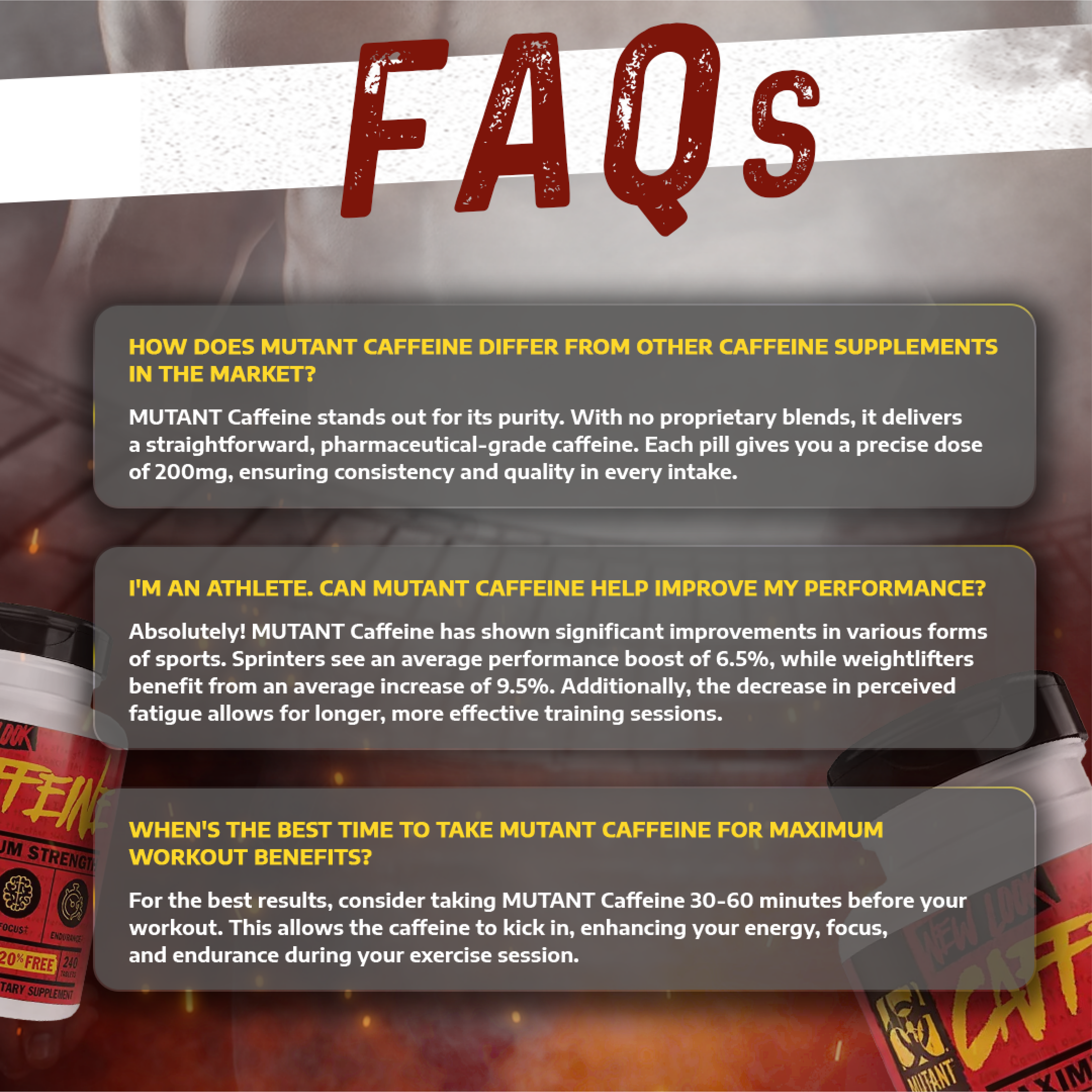 Mutant CAFFEINE 240 tablets | Strength and power sports | Weightlifters ...