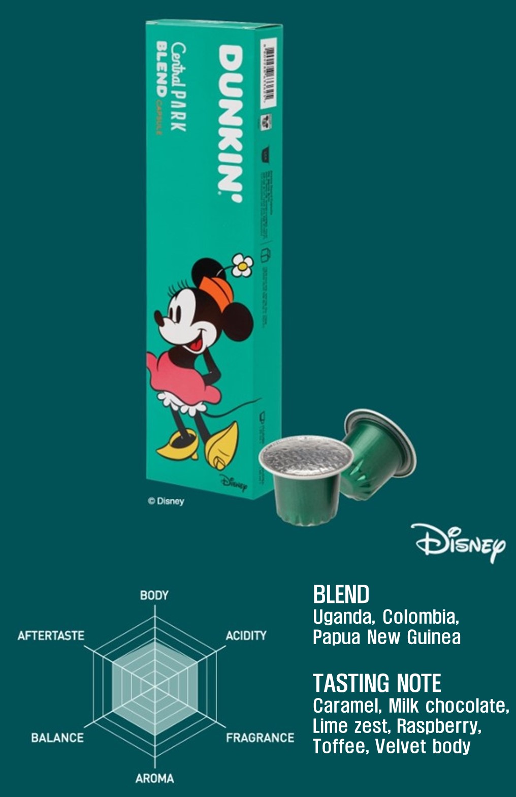 DUNKIN /Dunkin Disney Nespresso Compatible Capsule Coffee 5g x 20 ...